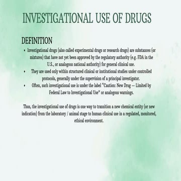 Investigational use of drugs [ PHARMACY PRACTICE b. pharm 7th sem unit ...