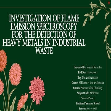 Investigation of Flame Emission Spectroscopy for the Detection of Heavy ...