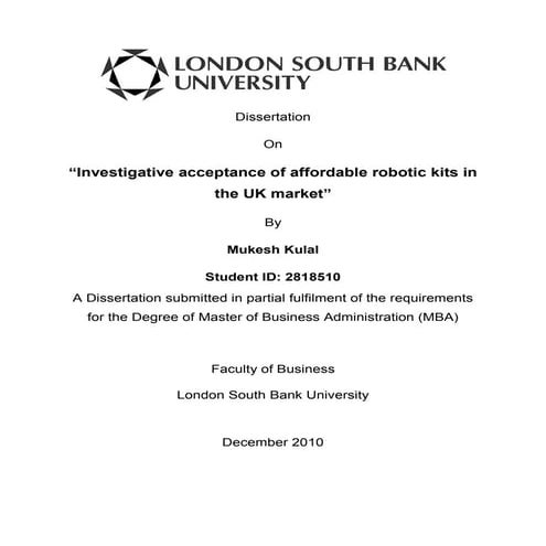 Dissertation | Investigative acceptance of affordable robotic kits in ...