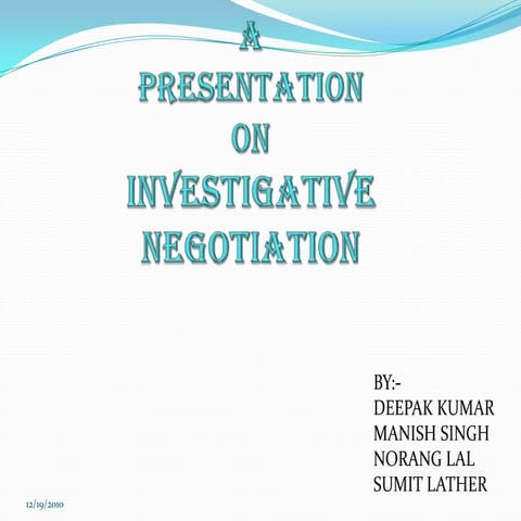 Investigative negotiation | PPTX
