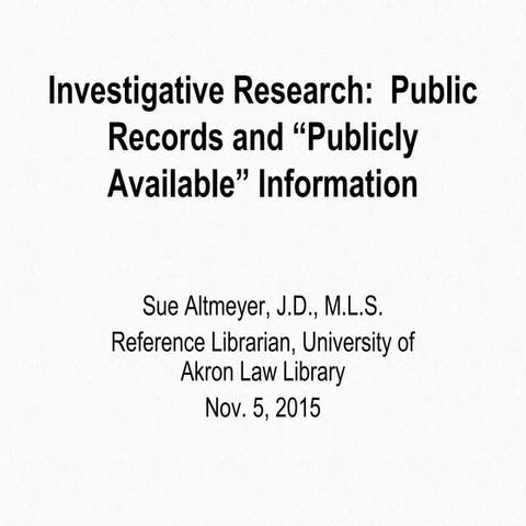 Investigative research2015 | PPT