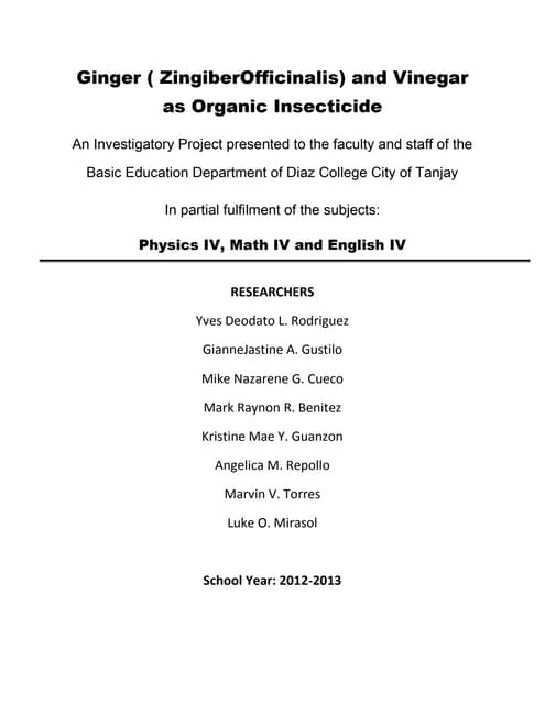 How to do a science investigatory project | PPTX | Science