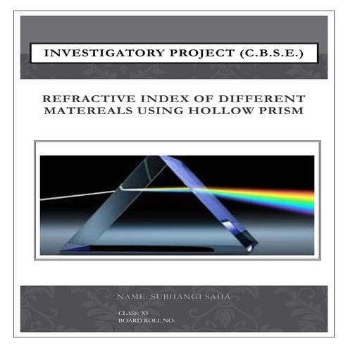INVESTIGATORY PROJECT of the hollow prisam | PDF