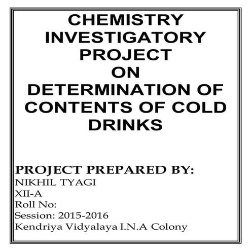 Investigatory project for chemistry | DOCX