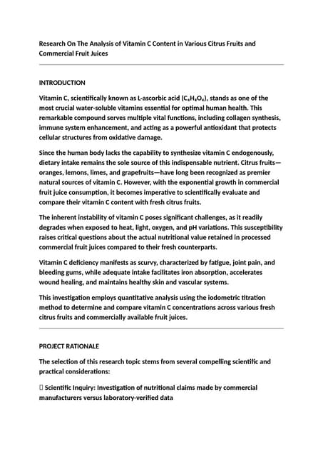 STPM Chemistry Coursework/Project PBS Sample 2 | DOCX