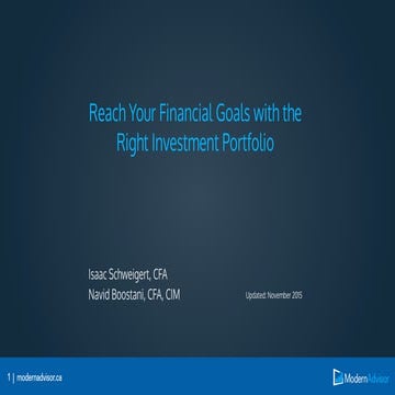Reach Your Financial Goals with the Right Investment Portfolio | PDF