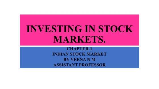 Stock market | PPTX | Mutual Funds | Personal Investing