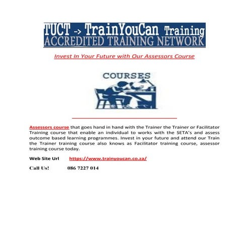 Invest In Your Future with Our Assessors Course | PDF