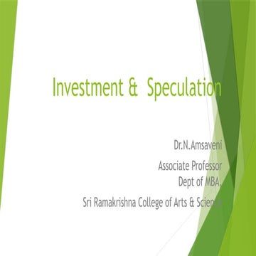 Investment & Speculation and its difference .pptx