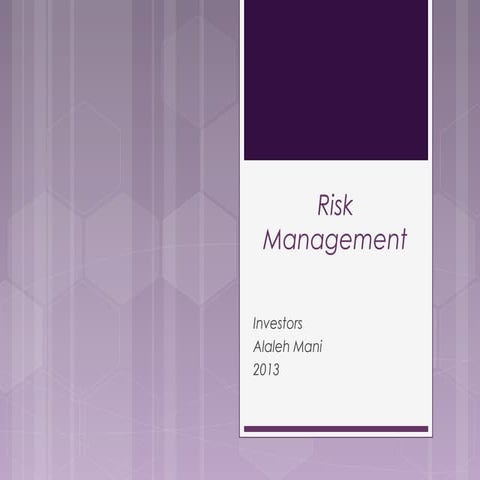 Investment risk managment-presentation | PPT