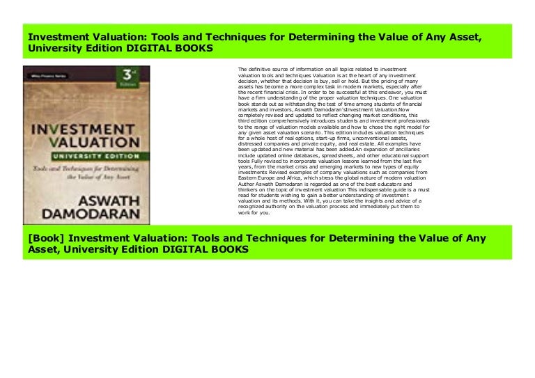Investment Valuation: Tools and Techniques for Determining the Value