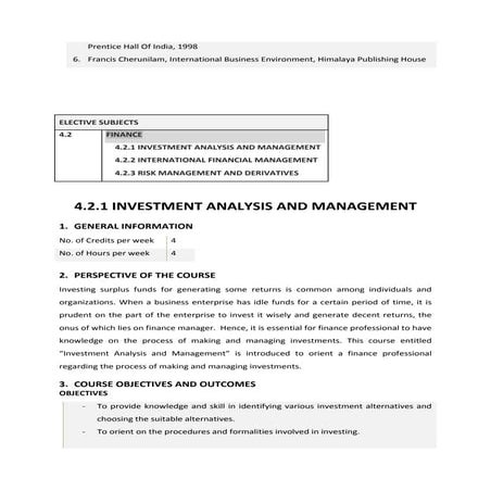 Investment analysis and management | PDF