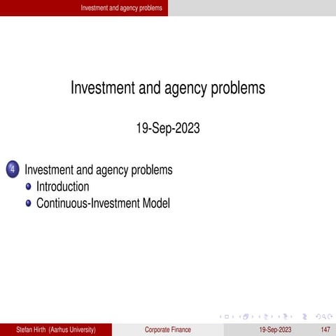 Investment and Agency Problems.pdf | Business Accounting & Finance | Business