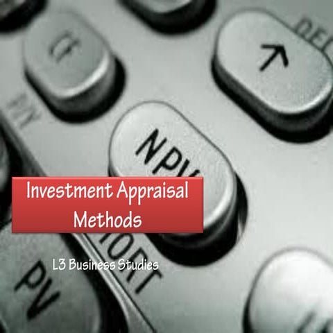 Investment appraisal methods | PPT