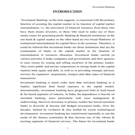 Investment banking | DOC