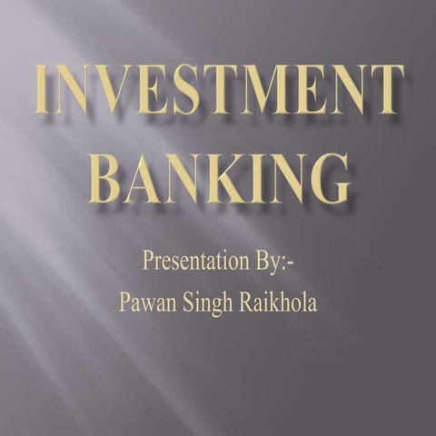 Investment banking | PPT