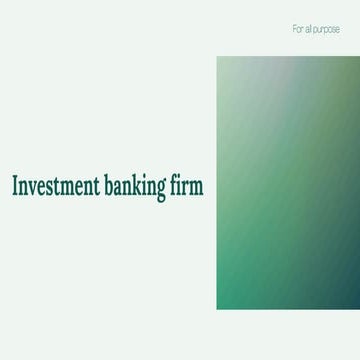 Definition & Role of Investment banking firm | PDF