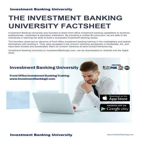 Investment Banking University Factsheet | PDF | Business Banking & Finance | Business