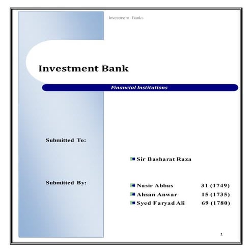 Investment banks | DOCX