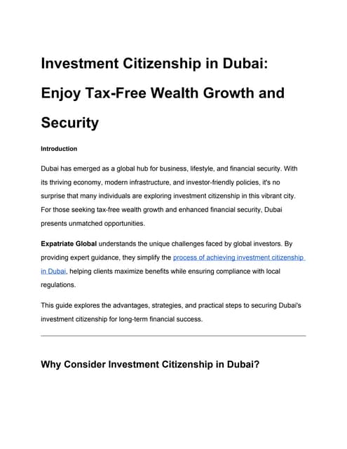 Secure Wealth and Freedom with Investment Citizenship in Dubai.docx