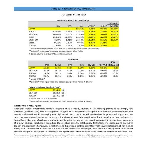 June 2017 Investment Commentary & Performance | PDF