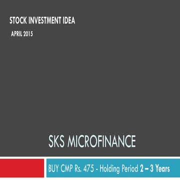 Investment idea SKS Microfinance | PPT