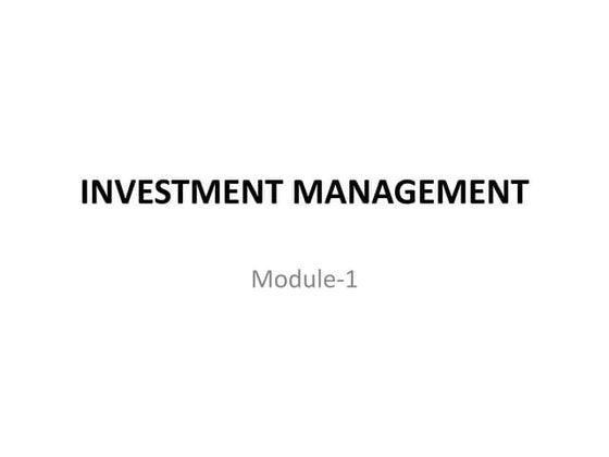 Investment management | PPT
