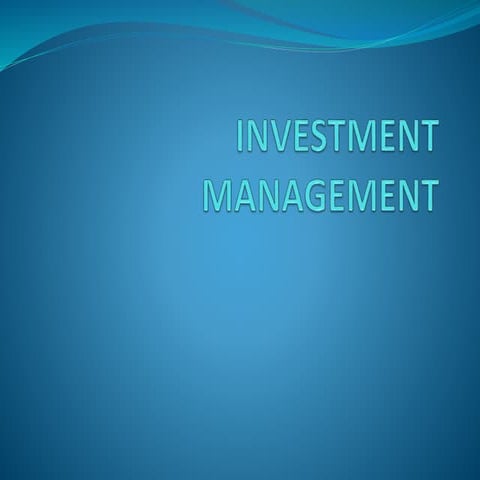 Investment management | PPT
