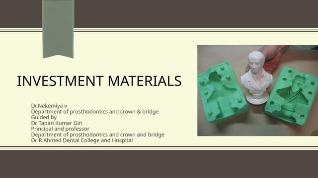 Dental casting investment materials | PPTX