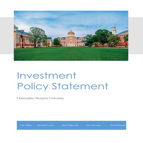 Investment Policy Statement for 2019 Bloomberg Trading Challenge | PDF