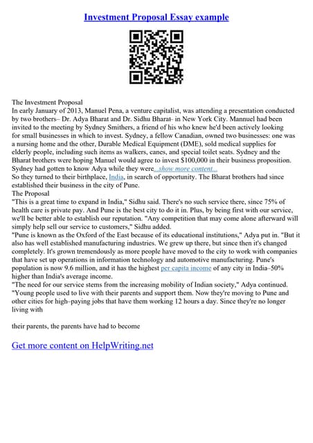 Proposal Essay Examples | PDF