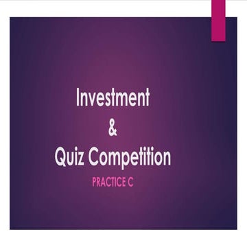 Investment & quiz competition | PPTX