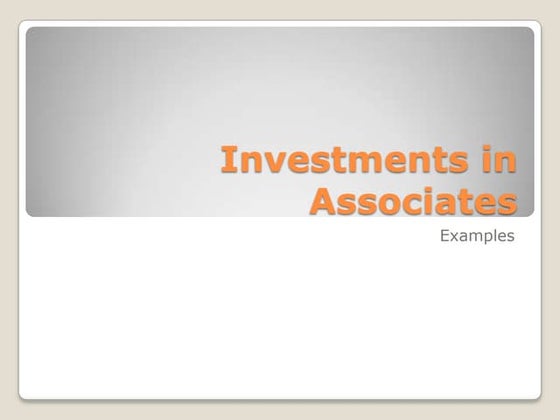Investment in Associate | PPTX