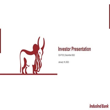 Investor Presentation Q3 FY23 INDUSIND B | PPTX