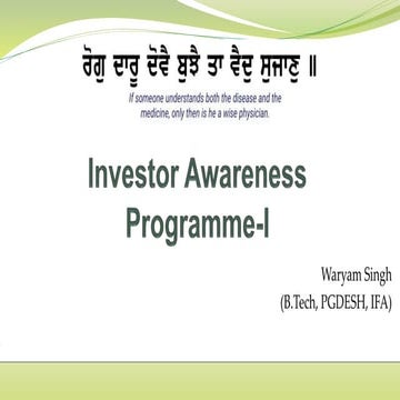 Investor awareness programme I | PPT