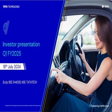 Tata Technologies - Investor Presentation Q1 FY 2024-25 | PDF