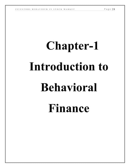 Behavioral Finance | PPTX