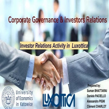Investors relations in luxottica | PDF