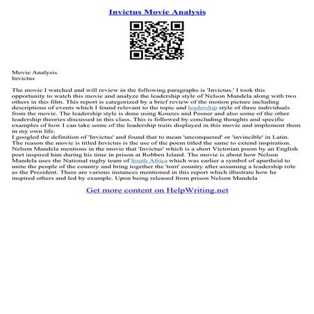 Invictus Essay | PDF