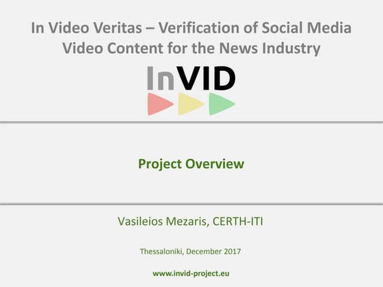 InVID project presentation at SMVW16 | PPT