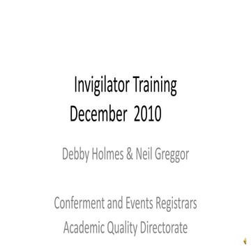 Invigilator training aqd 091210 | PPTX