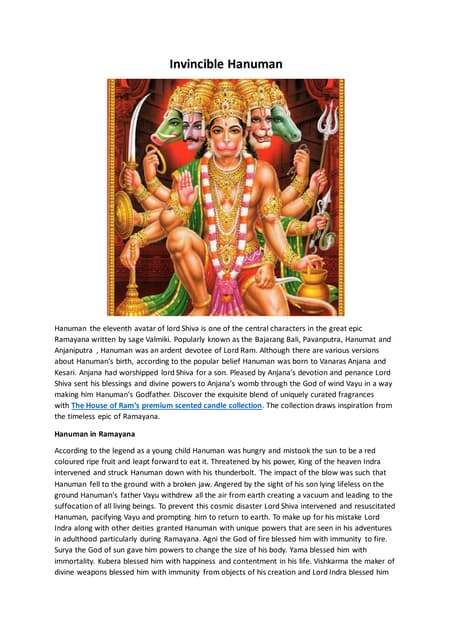 The Story Behind The Panchmukhi Hanuman Statue | PDF