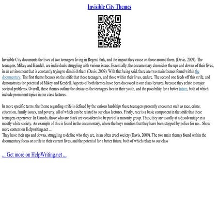 Invisible City Themes | PPT