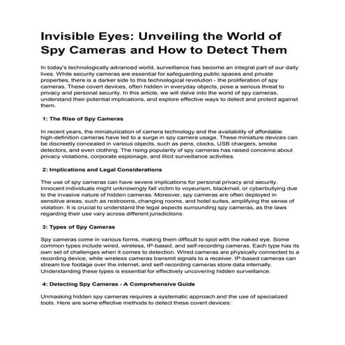 Invisible Eyes_ Unveiling the World of Spy Cameras and How to Detect ...