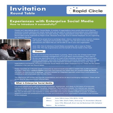 Invitation enterprise social media roundtable rapid circle | PDF