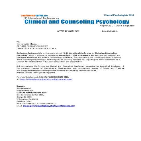 Conference Invitation Examples Invitation Two Days National