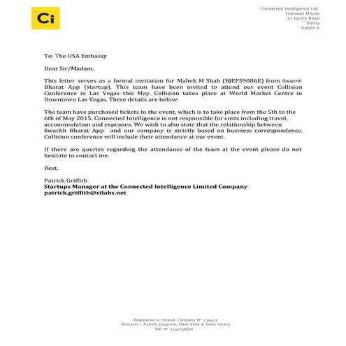 Invitation letter swachhbharatapp | PDF | Business Travel | Travel Type