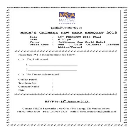 Invitation reply slip | PDF
