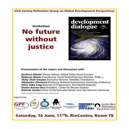 No future without justice - Civil Society Reflection Group on Global Development Perspectives | PDF