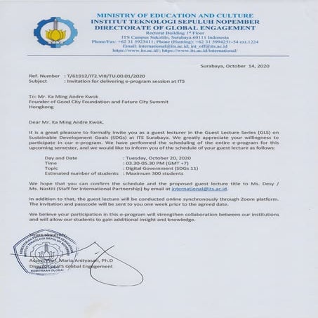 Invitation | Guest Lecture Series (GLS) on Sustainable Development ...